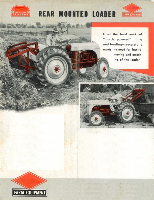 LEAFLET BROCHURE FORD Tractor Dearborn Rear Mounted Loader 3pt Hitch ...
