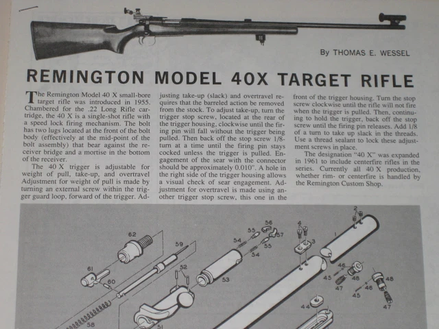 REMINGTON MODEL 700 Rifle Exploded View EUR 8,99 - PicClick FR