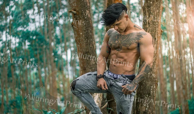 ALEX DEMARCO MALE Model Print Beefcake Handsome Shirtless Muscular Man ...