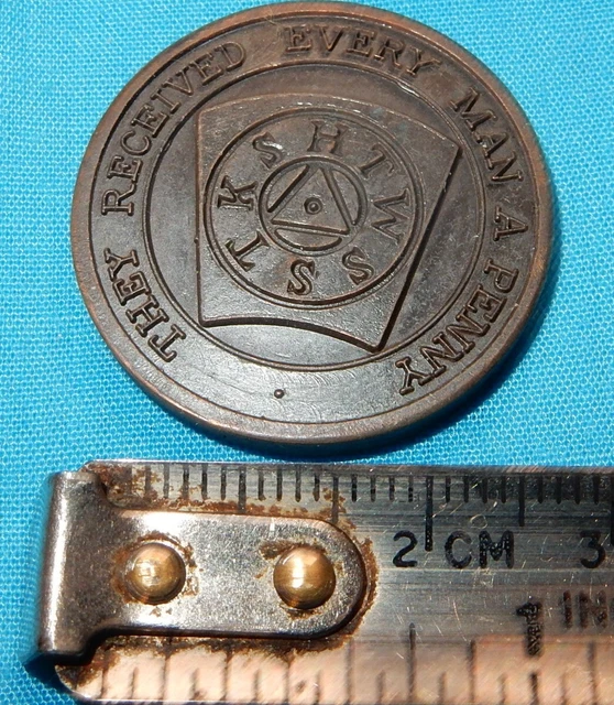 VINTAGE MASONIC MARK PENNY TOKEN LODGE OAK KELTY COIN No 877 SCOTLAND ...