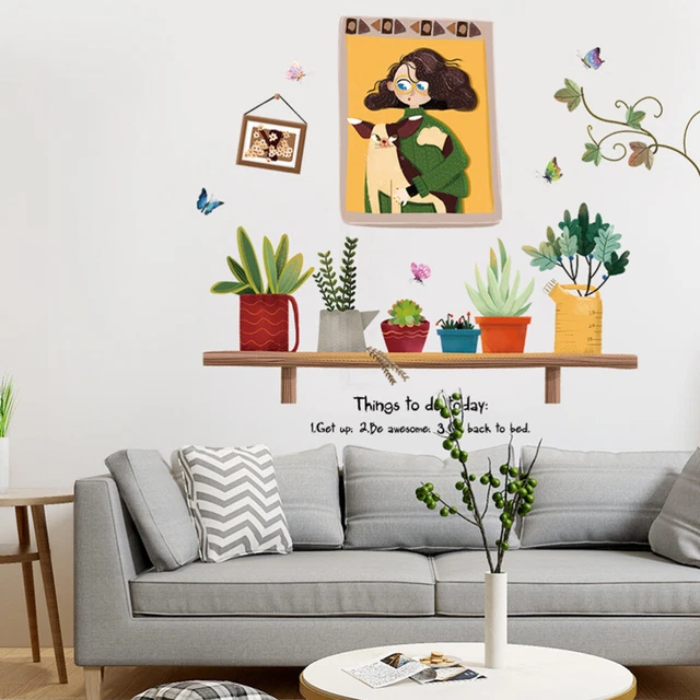 PVC AMOVIBLE DESSIN animé loisirs temps mur autocollant stickers muraux ...