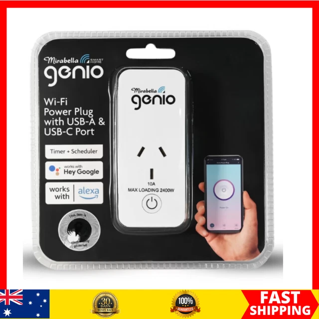 MIRABELLA GENIO WI-FI Power Plug with USB-A & USB-C Port Timer ...