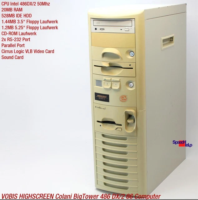 VOBIS HIGHSCREEN COLANI 486 DX2-66 Dx / 2 66MHZ PC Ordinateur Son Card ...