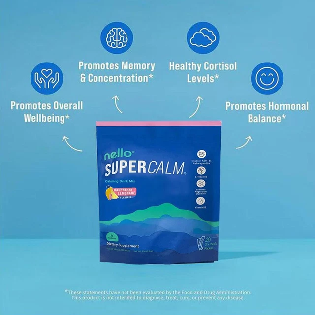 2PACK SUPERCALM POWDERED Drink Mix - (40PCS) - L Theanine, Magnesium ...