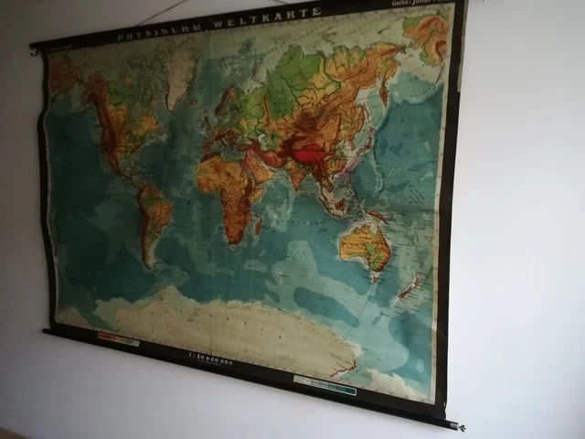 DR. HERMANN HAACK Schulwandkarte Weltkarte Vintage Wandkarte Schule EUR ...