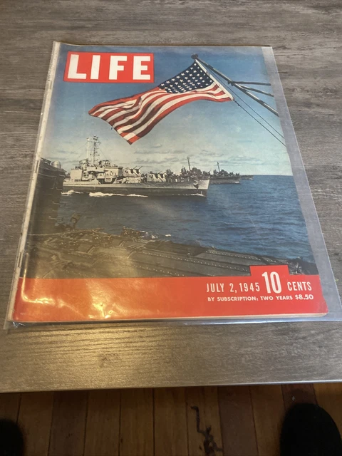 LIFE MAGAZINE WWII Eisenhower Comes Home Hitler Battleships USA Flag ...