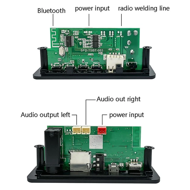 10W 6W BLUETOOTH Amplifier MP3 Decoder Board Microphone Car Mp3 Player ...