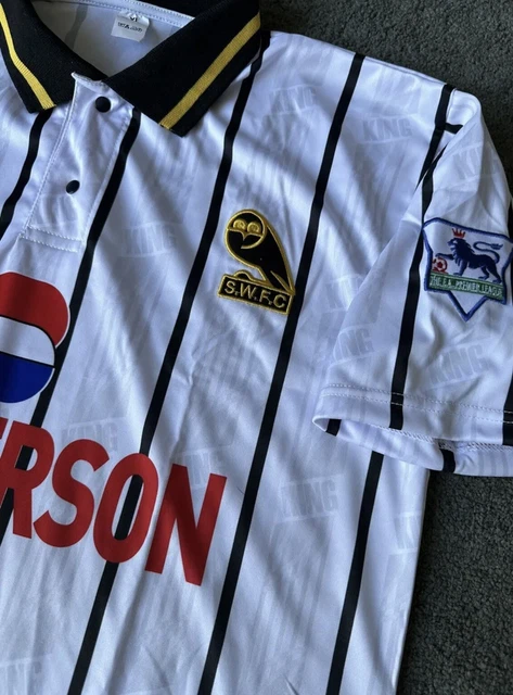 SHEFFIELD WEDNESDAY 90S Repro White 3rd Shirt XL Mans Swfc Sheff Wed £ ...