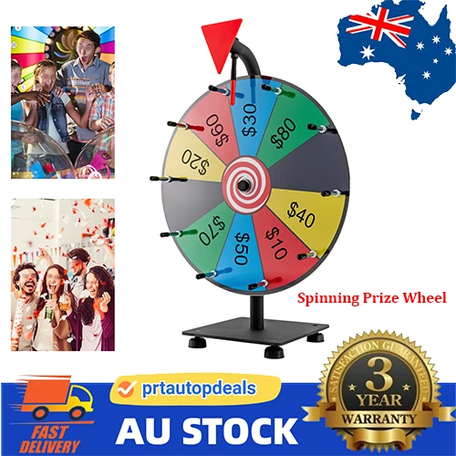 12IN SPINNING PRIZE Wheel Round Spinning Game Car Carnivals Party Game ...