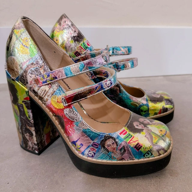 STEVE MADDEN TWICE Mary Jane Whimsigoth y2k Platform Pump Heels Cosmic ...