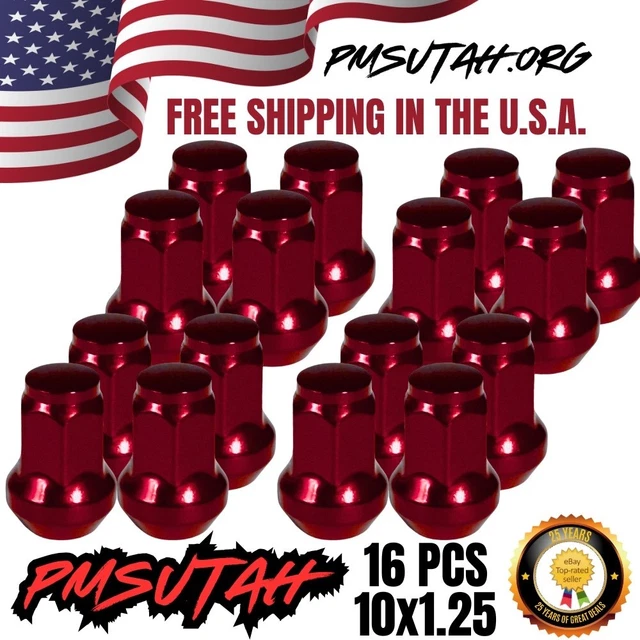 16 LUG NUTS 2025 Polaris RANGER 150 Bulge Wheel Rim Nut Red $40.95 ...