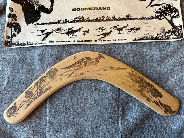 ORIGINAL AUSTRALIAN WOOD Aboriginal Throwing Boomerang NEW £4.38 ...
