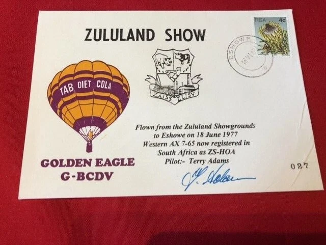 1977 RSA SOUTH Africa x 1 FDC Zululand Show Signed by Terry Adams $6.73 ...