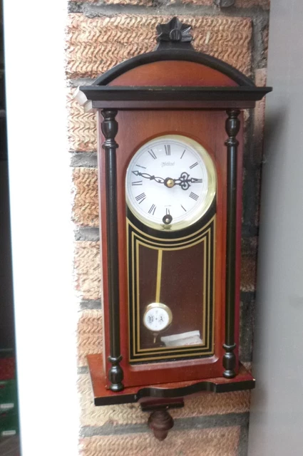 HIGHLAND WOODEN CASED Pendulum Mechanical Wall Clock with Key £29.99 ...