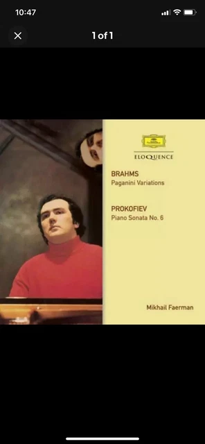 JOHANNES BRAHMS : Brahms: Paganini Variations/Prokofiev: Piano Sonata No. 6 CD £4.99 - PicClick UK