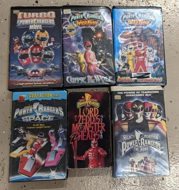 6 MIGHTY MORPHIN Power Rangers VHS Lot Wild Force Space Turbo Zed ...