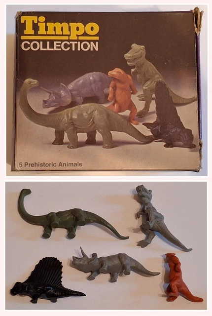VINTAGE & RARE : Timpo Collection : 5 x Prehistoric Animals / Dinosaurs ...