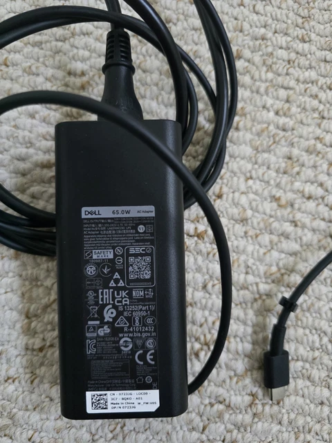 GENUINE DELL 65W Usb-c Adapter and Power Cable DP/N 0723JG £14.99 ...