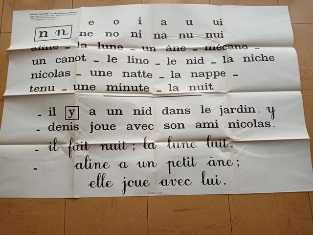 APPRENTISSAGE LEÇON D' écriture et de lecture tableau mural n° 11 et 12 ...