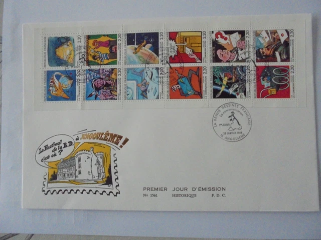 ENVELOPPE 1ER JOUR grand format carnet 1989 bande dessinée Angouleme EUR 2,90 - PicClick FR