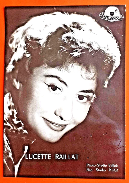 AUTOGRAPHE LUCETTE RAILLAT - Actrice et chanteuse EUR 5,00 - PicClick FR