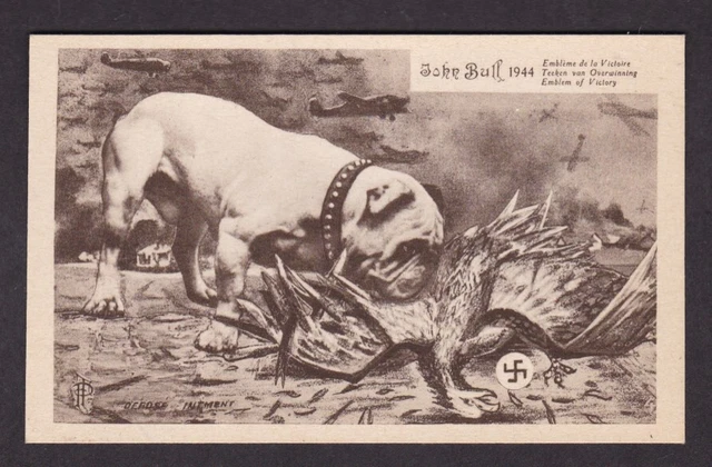 MILITARY WW2 PATRIOTIC Propaganda John Bull dog savaging German eagle ...