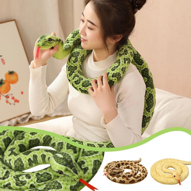 2M GIANT SNAKES Plush Toy Simulation Long Golden Python Stuffed Snake ...