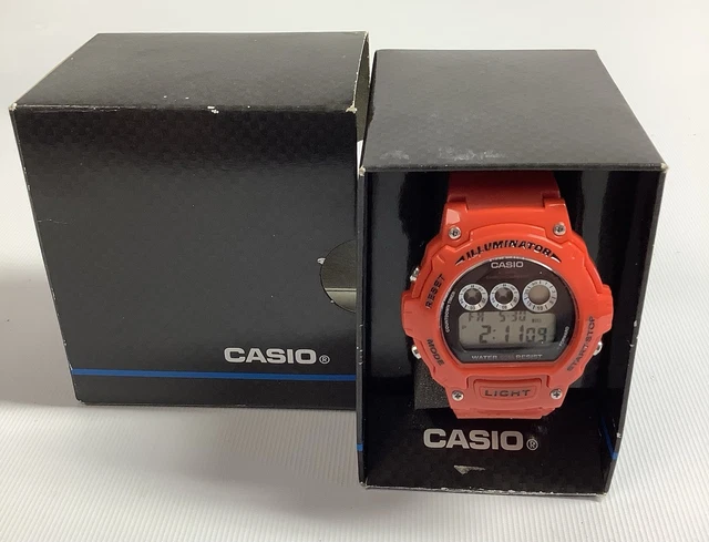 CASIO RED DIGITAL Illuminator Watch, 50m Water Resist Model W-214HC ...