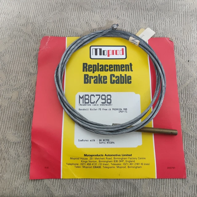NOS VAUXHALL VICTOR Fd Rhd 1969-71 Hand Brake Cable # Mbc798 £23.99 ...