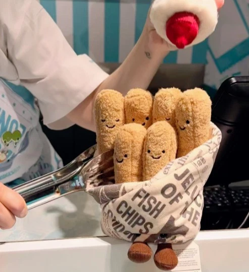 NEW JELLYCAT FISH Chips French Fry Plush Toy Gift Bag Unique Funny Food ...