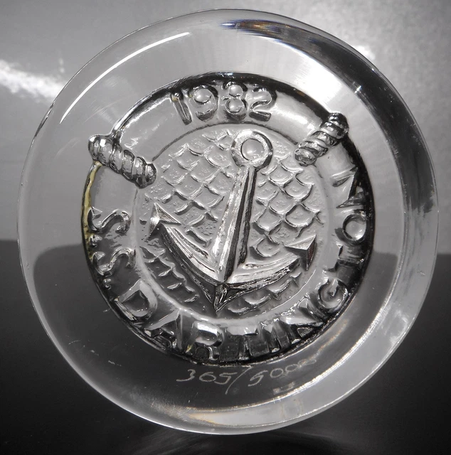 S.S DARTINGTON 1982 Maritime England Commemorative Paperweight LIMITED ...
