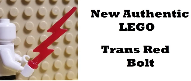 LEGO LIGHTNING BOLT RED Minifigure Energy Weapon Clear fits in Hand Zig ...