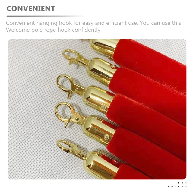 2 PCS QUEUE Barrier Rope Hook Lock Snap End Fittings Stopper Cord £12. ...