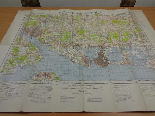 WW2 RAF WING COMMANDER'S WAR OFFICE map of "PORTSMOUTH & SOUTHAMPTON" £ ...