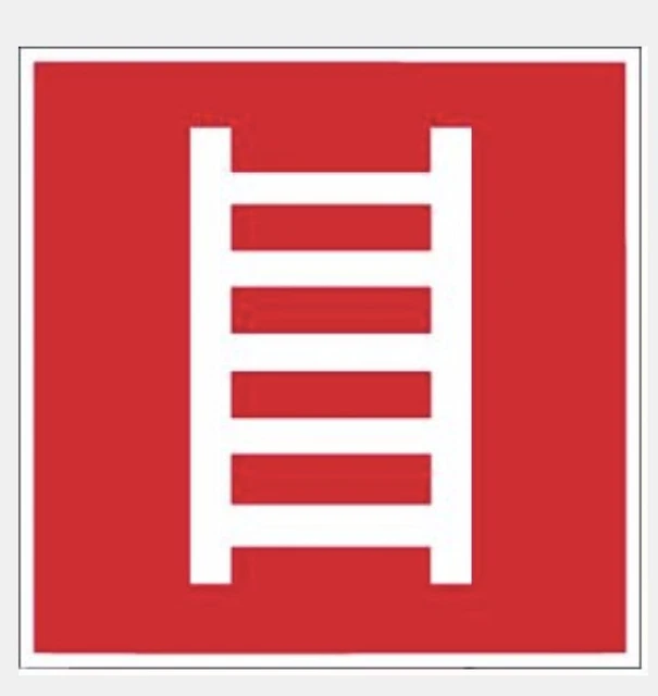 FIRE LADDER RESCUE ladder symbol sign fire protection sign 15x15 film ...