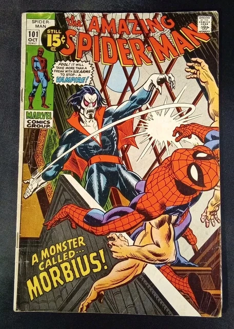 AMAZING SPIDER-MAN #101 1ère apparition de Morbius ! 1971 EUR 186,80 ...