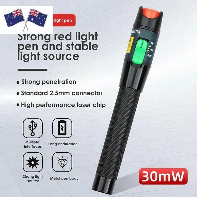 VISUAL FAULT LOCATOR Red Light Pen Fiber Optical Cable Tester Meter $16 ...