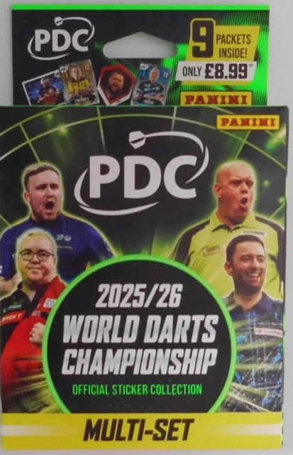 PANINI PDC WORLD Darts Championship Sticker Collection 2025/26 Multi-set 9 packs £16.49 ...