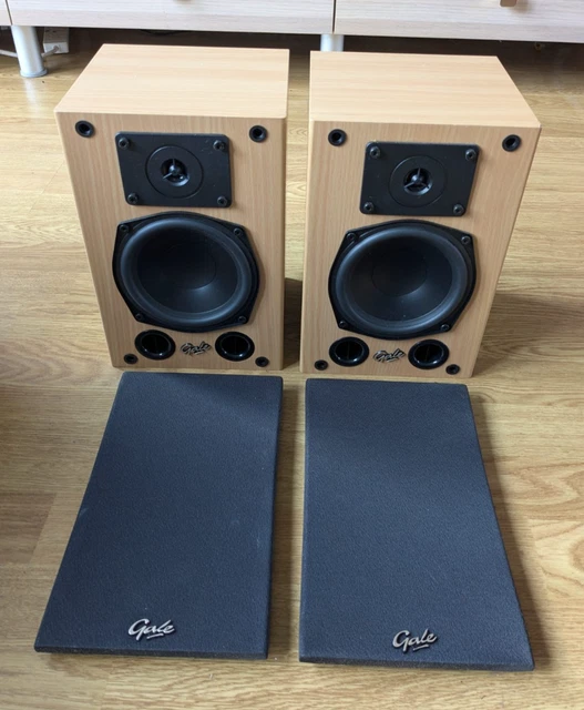 GALE GOLD MONITOR MK2 Bookshelf Hi-Fi Speakers Pair Light Wood Finish £ ...