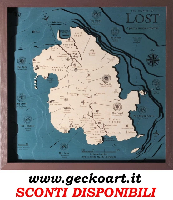 LOST MAP 3D Map Modern Picture Map Chart | www.geckoart.it £207.88 ...