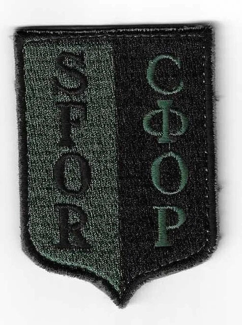 INSIGNE TISSU, PATCH Militaire De La Sfor -Bosnie-Fond Vert Bouteille ...