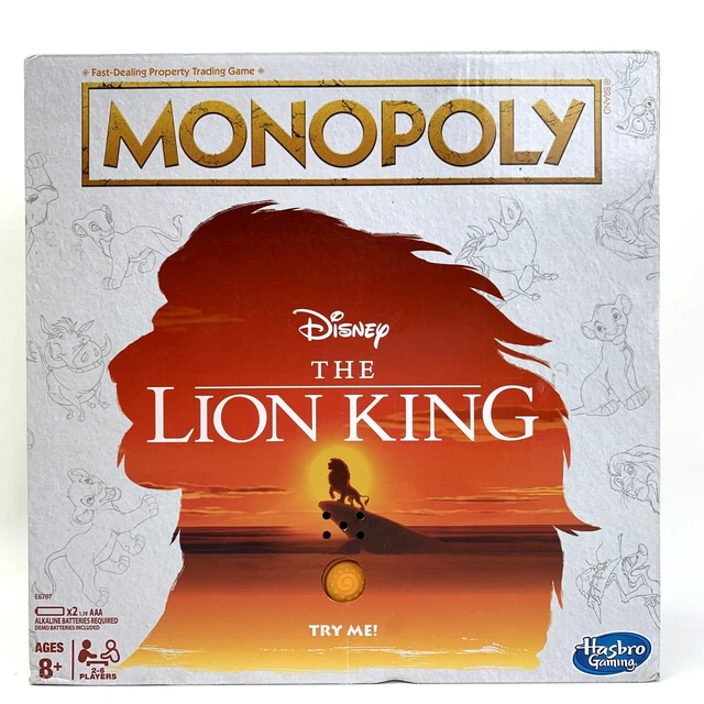 MONOPOLY DISNEY THE Lion King Edition Family Board Game, New and Sealed ...