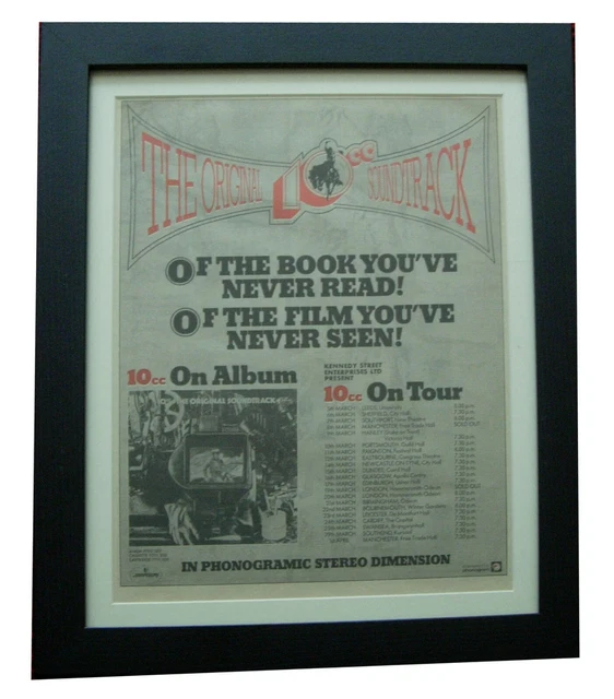 10CC+ORIGINAL SOUNDTRACK+TOUR+POSTER+AD+ORIGINAL 1975+FRAMED+EXPRESS ...