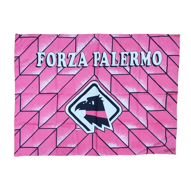 BANDIERA FORZA PALERMO 1990 ULTRAS VINTAGE FLAG CALCIO sciarpa maglia ...