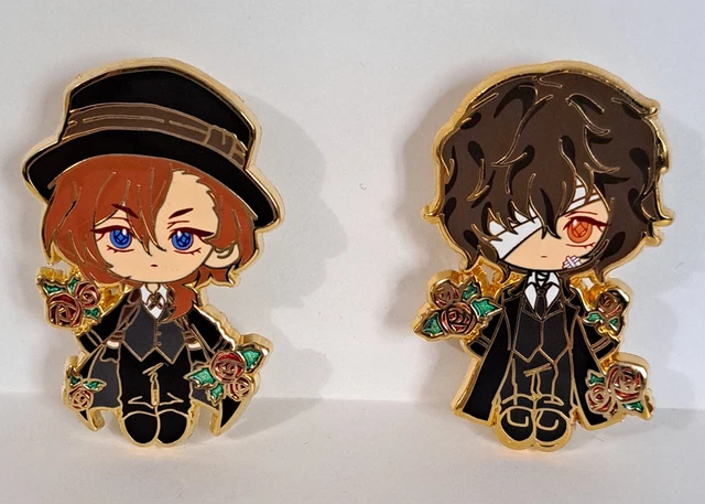 BUNGO STRAY DOGS Dazai Osamu Nakahara Chuuya Enamel Pin Set Metal Badge ...