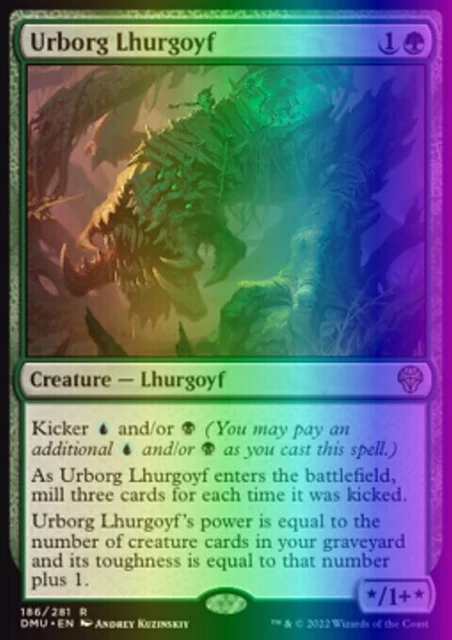MTG MAGIC THE Gathering Urborg Lhurgoyf (186/552) Dominaria United LP ...