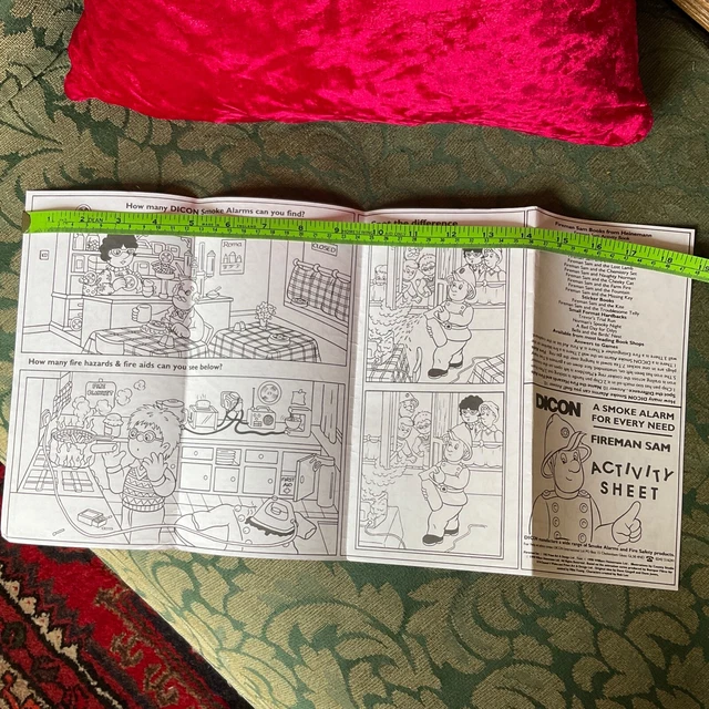 VINTAGE 1990 DICON Smoke Alarm Fireman Sam Activity Sheet + Game £10.80 ...