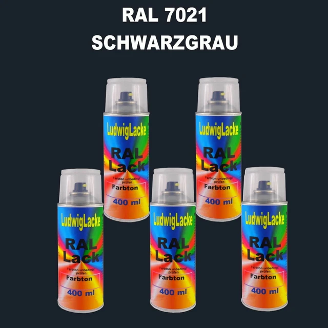 RAL 7021 NOIR GRIS Brillant Aérosols 5 x 400ml Spray Peinture Livraison ...
