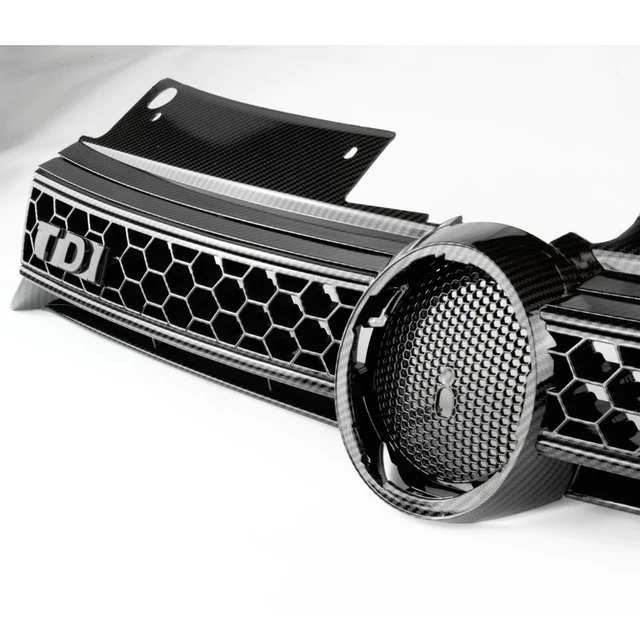 VW GOLF MK6 Tdi Honeycomb Grille Gti Style Carbon Fibre Top Radiator ...