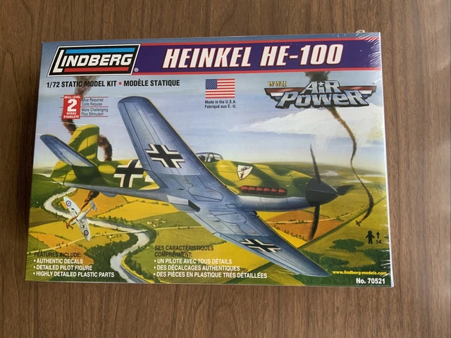 KIT MODÈLE D'AVION militaire Lindberg Heinkel HE-100 1/72 EUR 12,64 ...